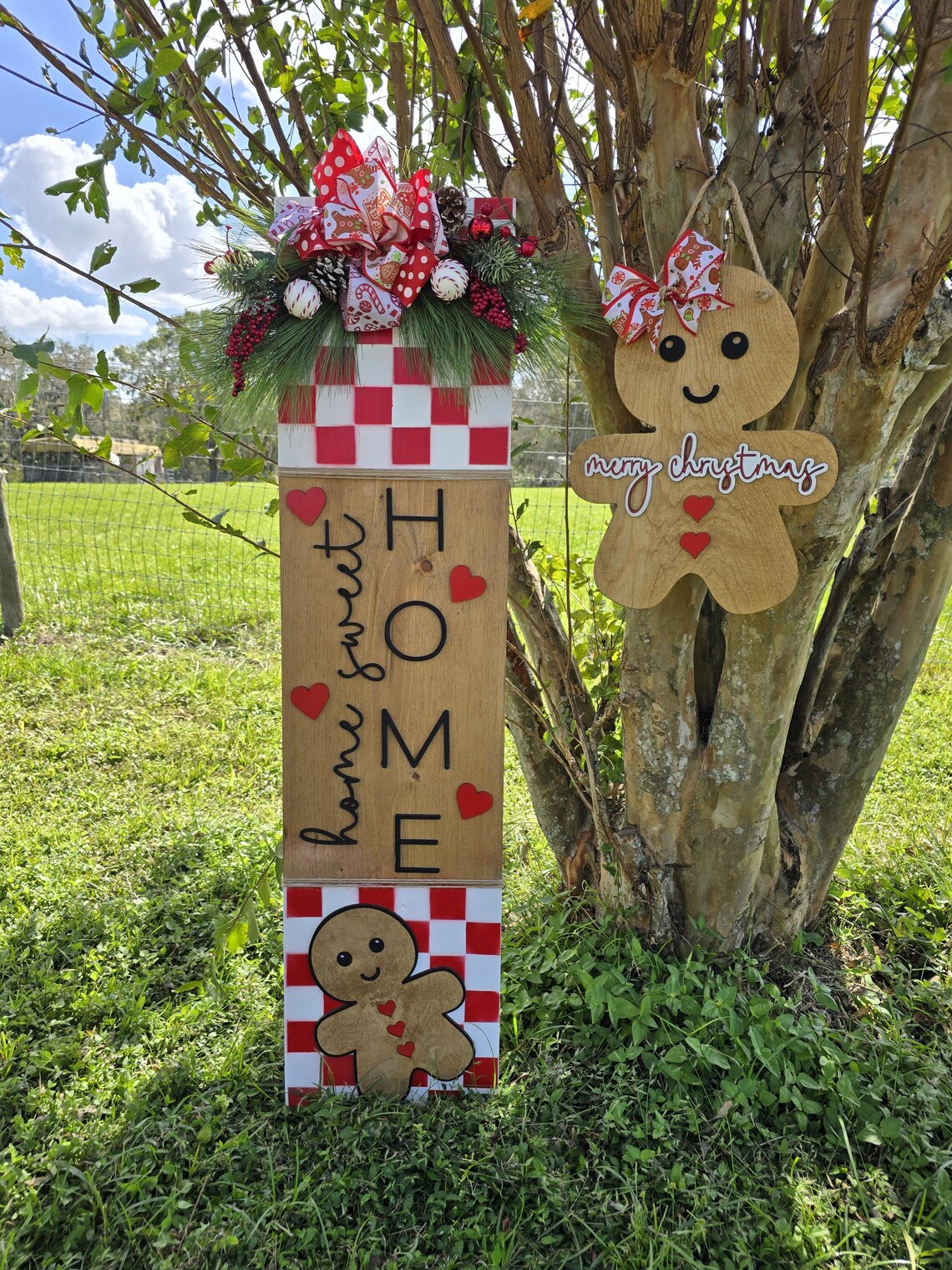 Gingerbread Christmas Porch Leaner and Door Hanger Gingerbread ...