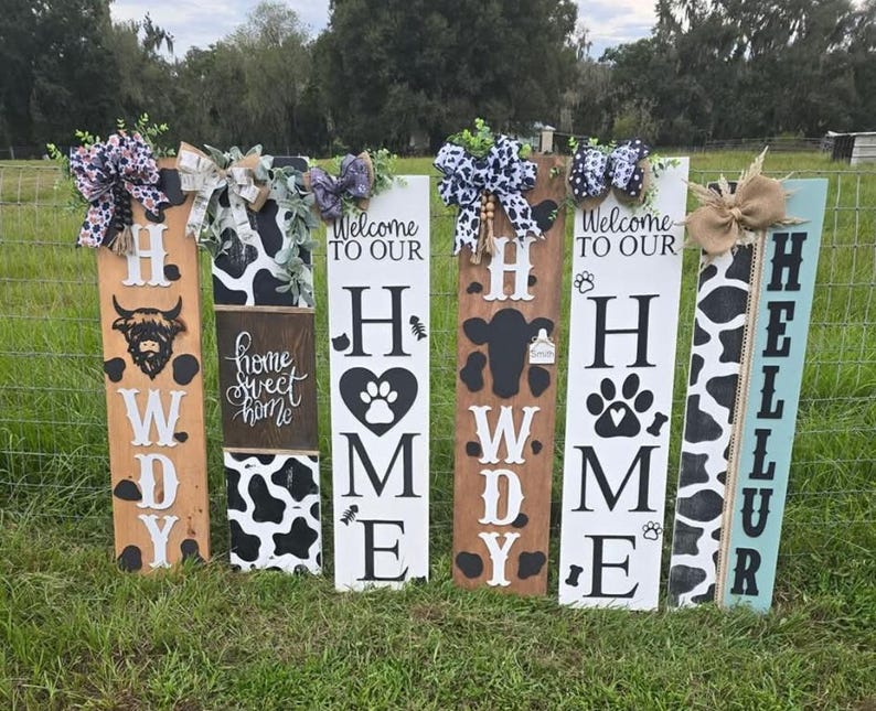 Howdy Porch Leaner , Cow , Farmhouse , Cute , Howdy Leaner , Porch ...