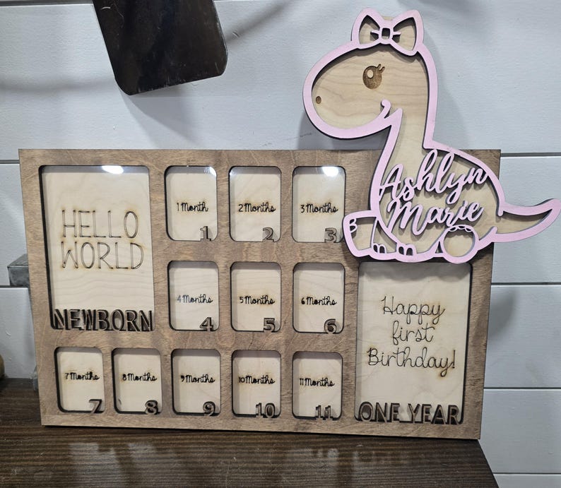 Personalized Baby's First Year Picture Frame. Newborn-1st Birthday - Etsy