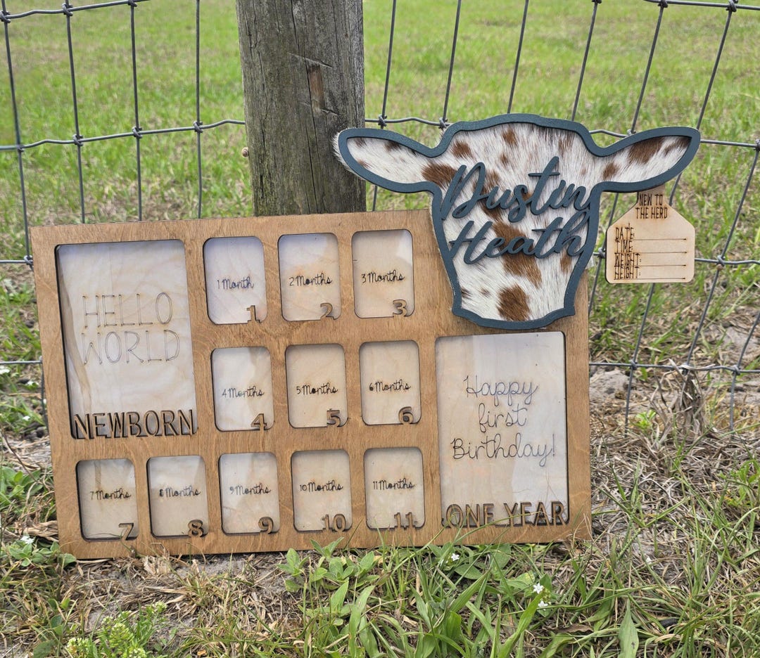 Personalized Baby's First Year Picture Frame. Newborn-1st Birthday - Etsy