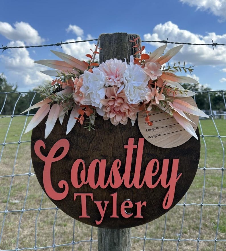 Baby Name Stat Sign Nursery Decor, Hospital Room Decor Name Sign ...