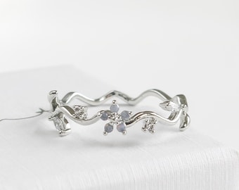 Forget-me-not Blossom Ring, Flower Ring, Floral Ring, Friendship Ring, Rose Gold Rings, Layering ...