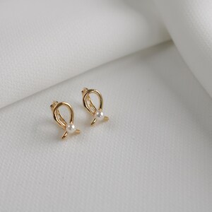 Thora Pearl Hoop Earrings, Hoops, Gold Hoop Earrings, Trendy Earrings ...