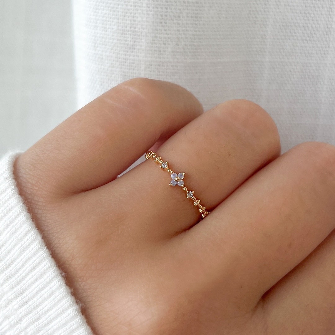 Lilac Blossom Ring, Flower Ring, Floral Ring, Friendship Ring, Trendy Rings, Layering Ring for ...