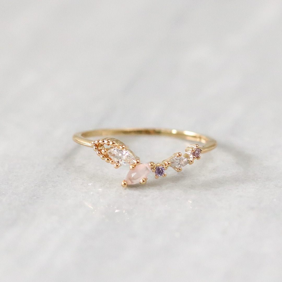 Dove Ring, Dainty, Delicate, Colourful Ring, Coloured Stones, Trendy ...