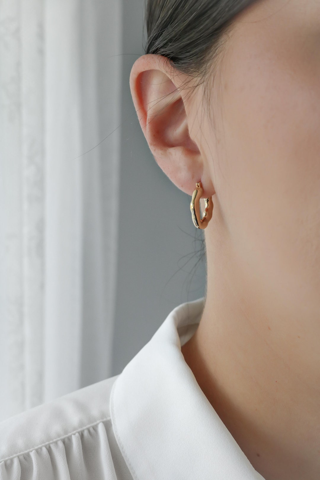 Hannah Hoop Earrings, Hoops, Gold Hoop Earrings, Trendy Earrings ...