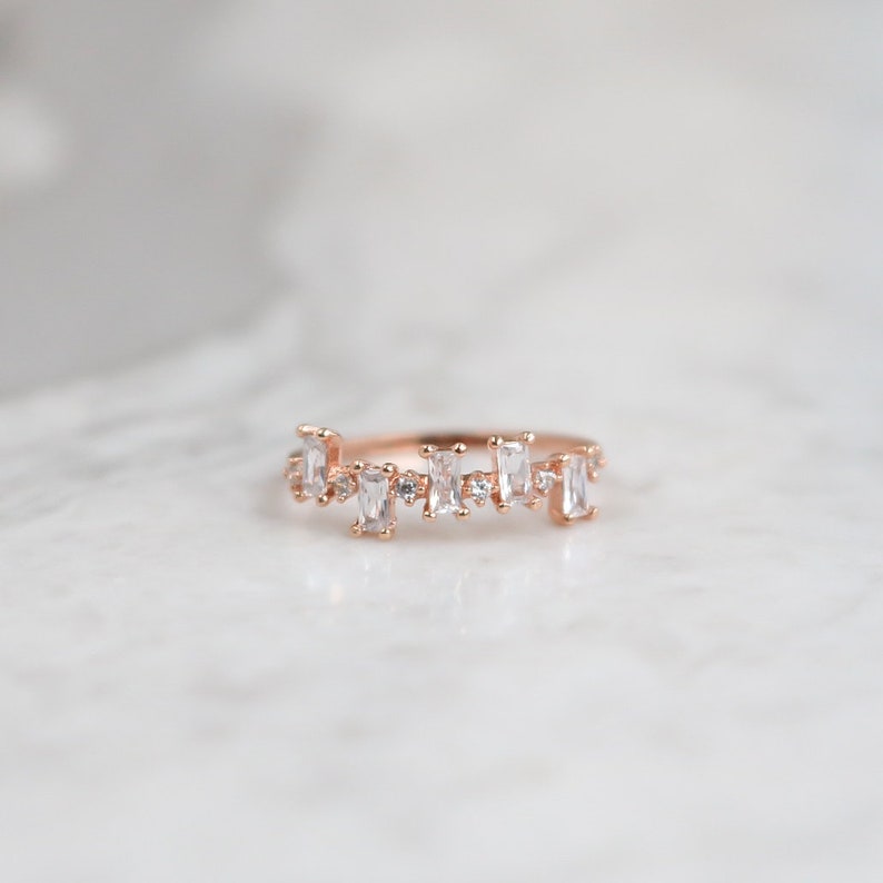 NEW Beige Ring Emerald Crystal Minimalist Ring Thin Ring - Etsy