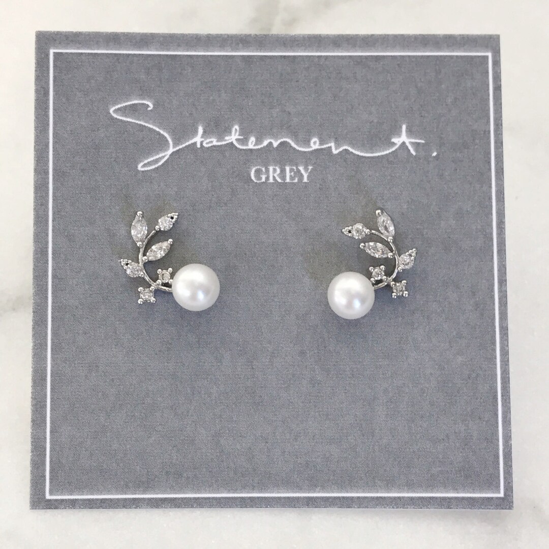 Crystal Leaf Ear Climber, Earring Crawler, Wedding, Bridal, Bridesmaids ...