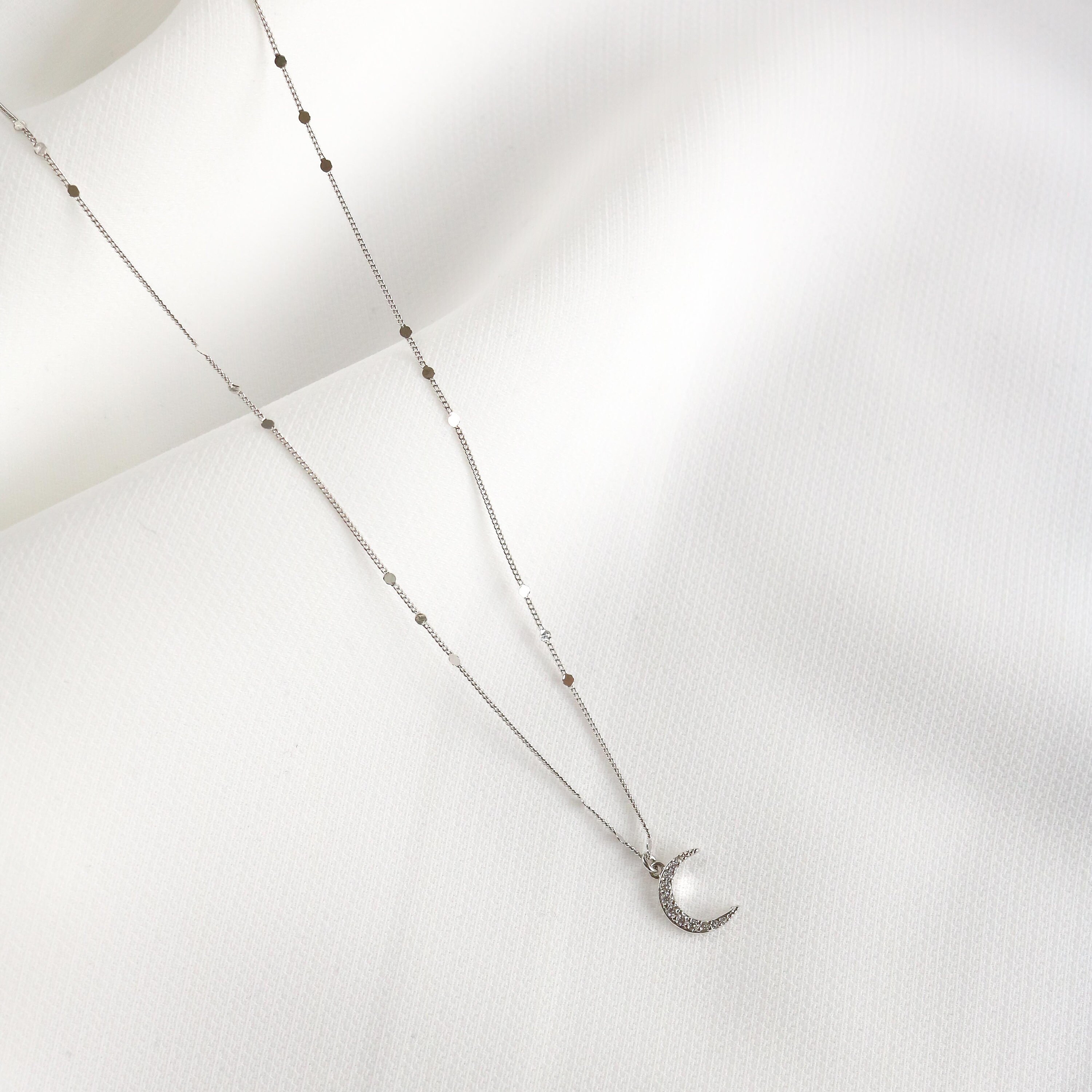 NEW Luna Necklaces Silver Layering Necklace Crescent Moon | Etsy