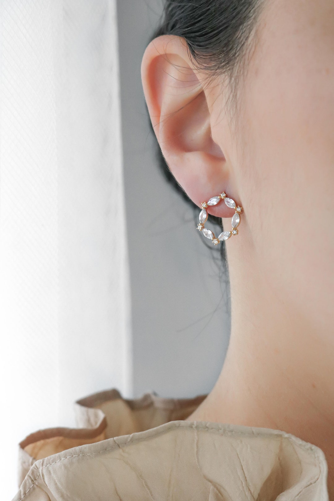 Gracie Earrings, Marquise Crystal Cluster Earrings, Bridal Wedding ...