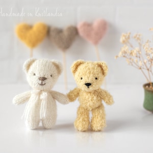 Tiny Teddy Bear, Handknitted Toy, Handmade Newborn Photo Prop - Etsy