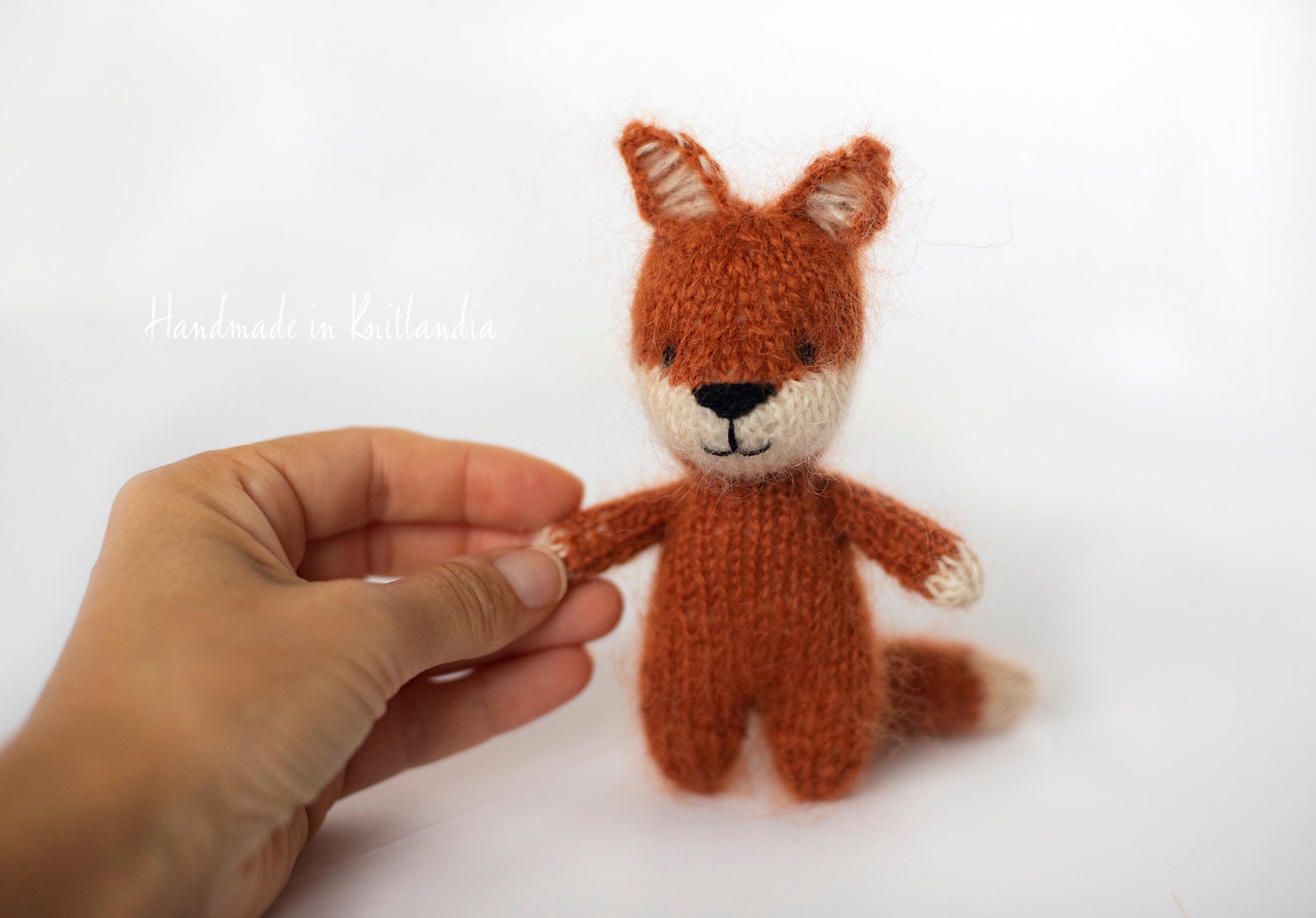 Fuzzy Fox Newborn Hat and Baby Fox Tail Set Handknitted Toy - Etsy UK