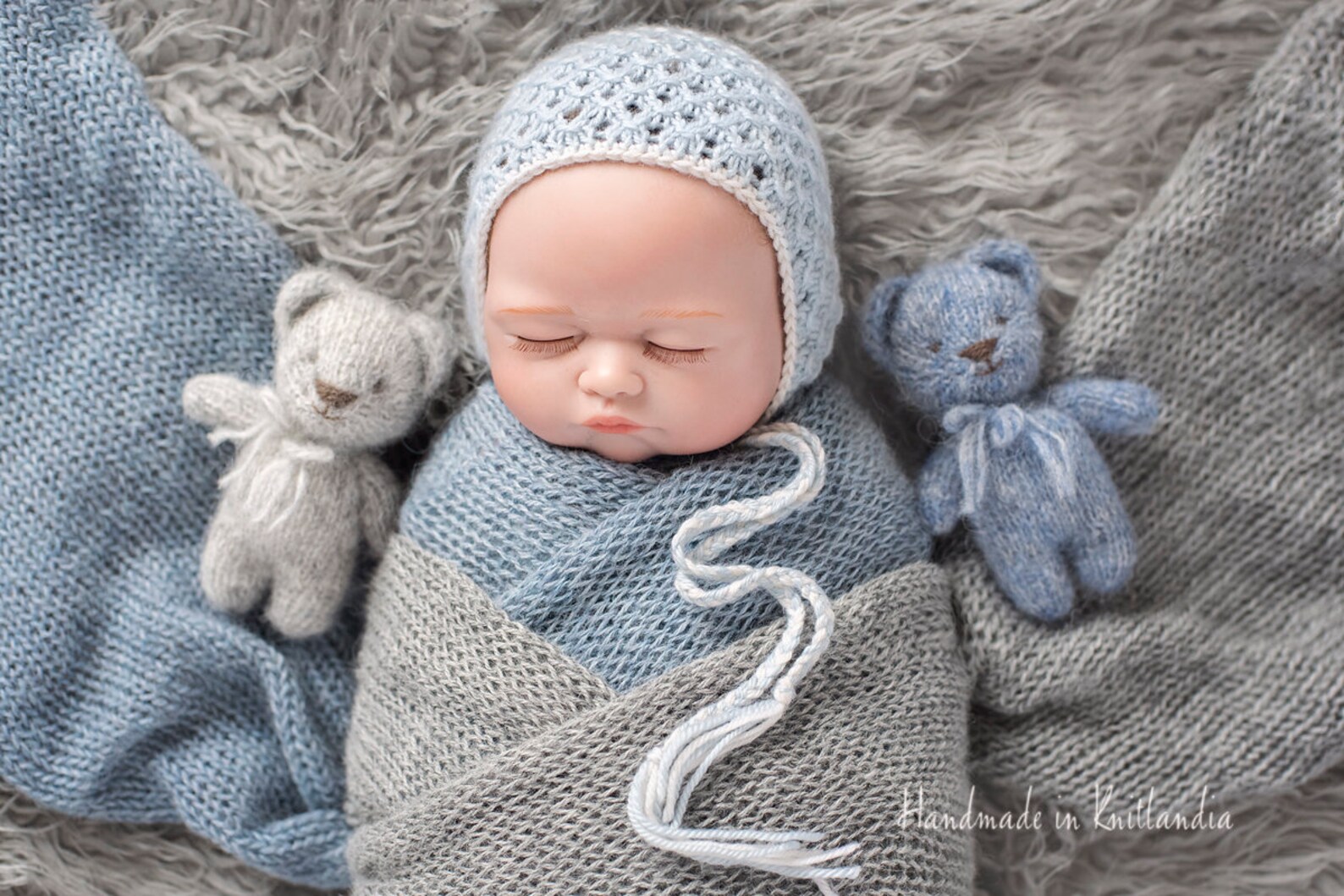 Little Teddy Bear Handknitted Cute Fuzzy Toy Newborn Photo - Etsy