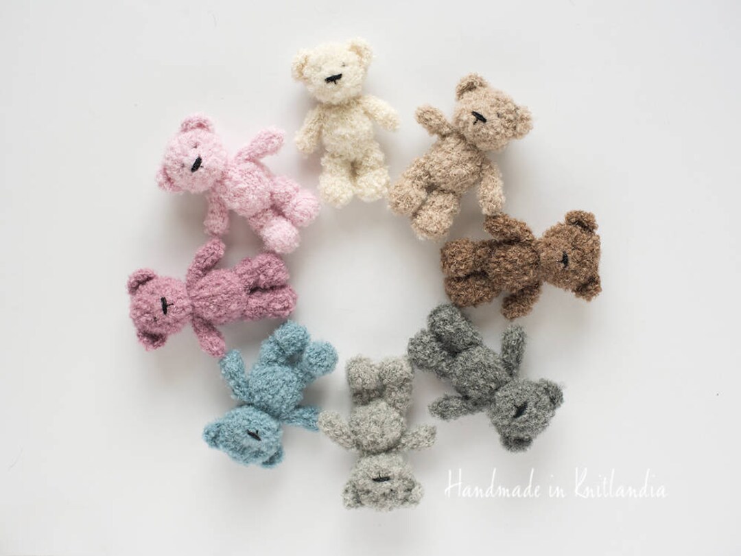 Tiny Teddy Bear, Handknitted Toy, Handmade Newborn Photo Prop - Etsy