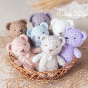 Little Teddy Bear, Handknitted Cute Fuzzy Toy, Newborn Photo Prop - Etsy