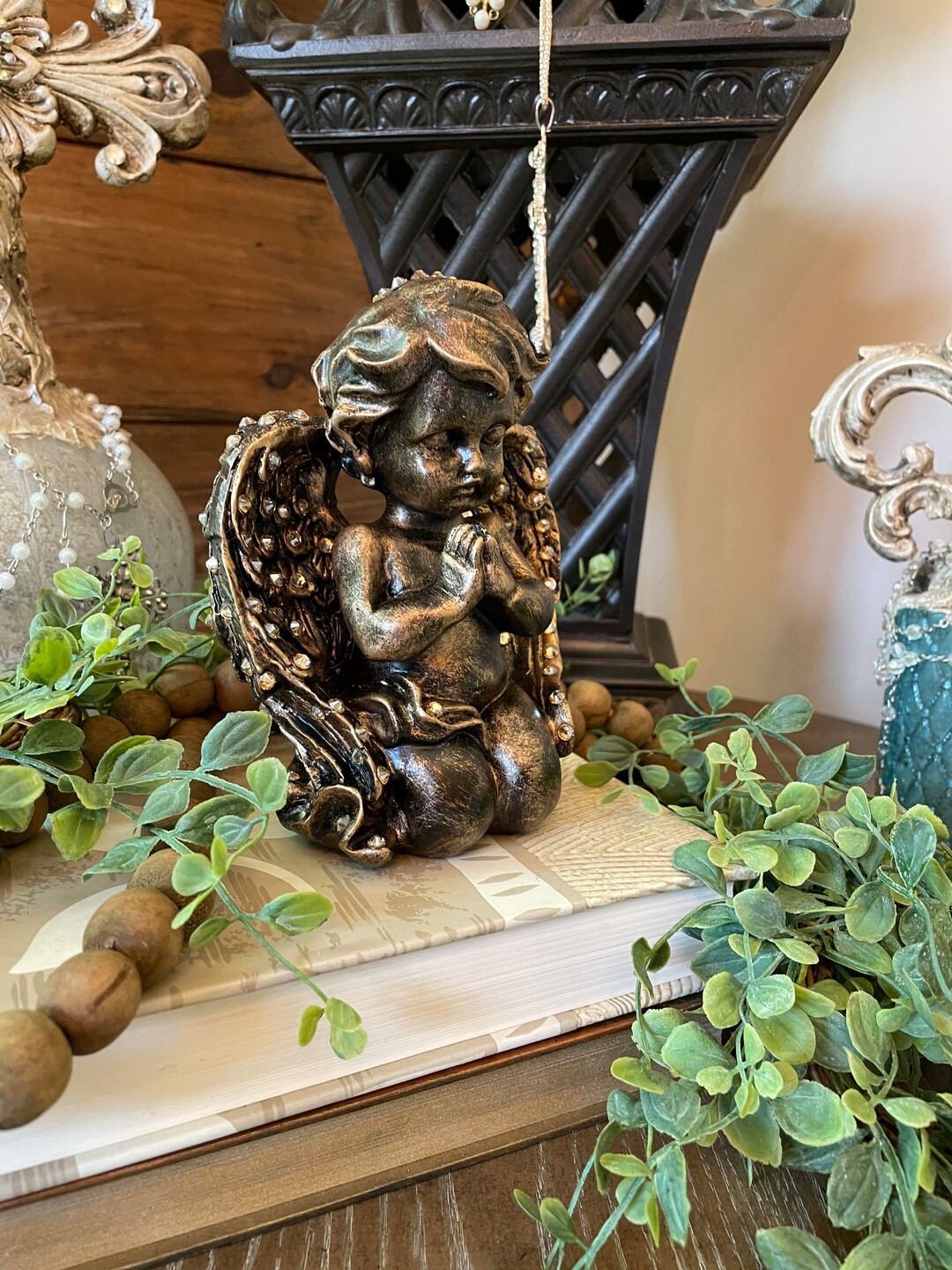 Kneeling Cherub Praying Cherub - Etsy