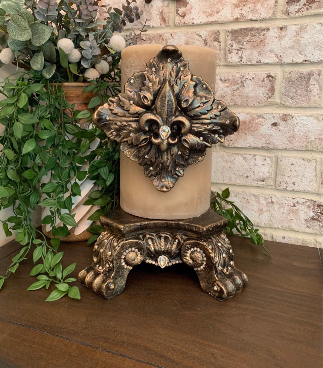 Fleur De Lis Candle Pin Vintage Scroll Fleur De Lis Candle Pins Candle ...