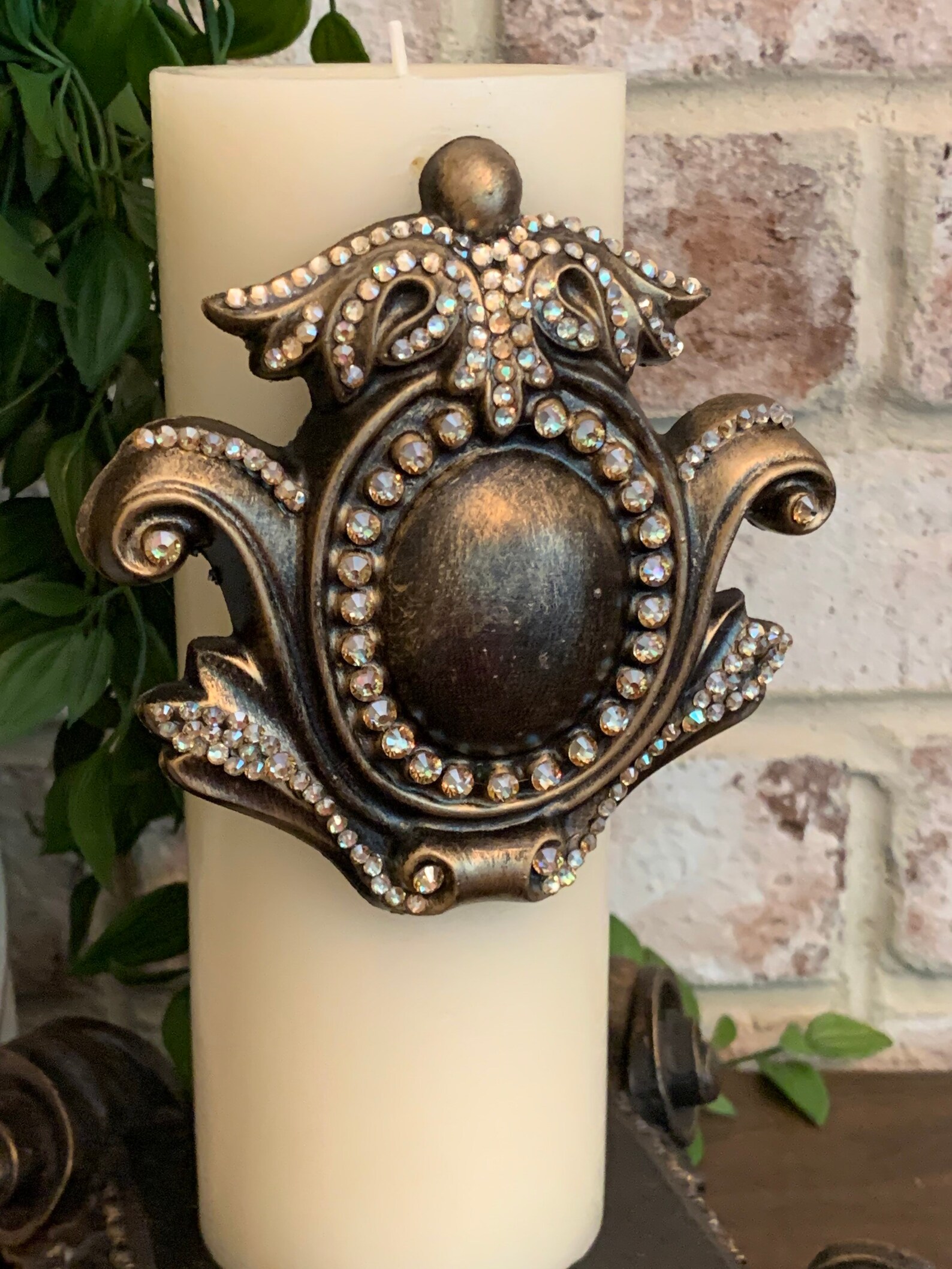 Shield Embellished Candle Pin Candle Accents Candle Jewelry | Etsy