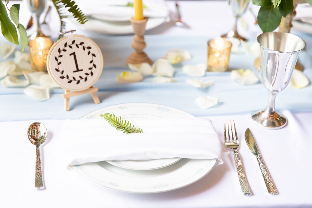 Wedding Table Numbers With Stand, Embroidery Hoop on Stand, Wedding ...