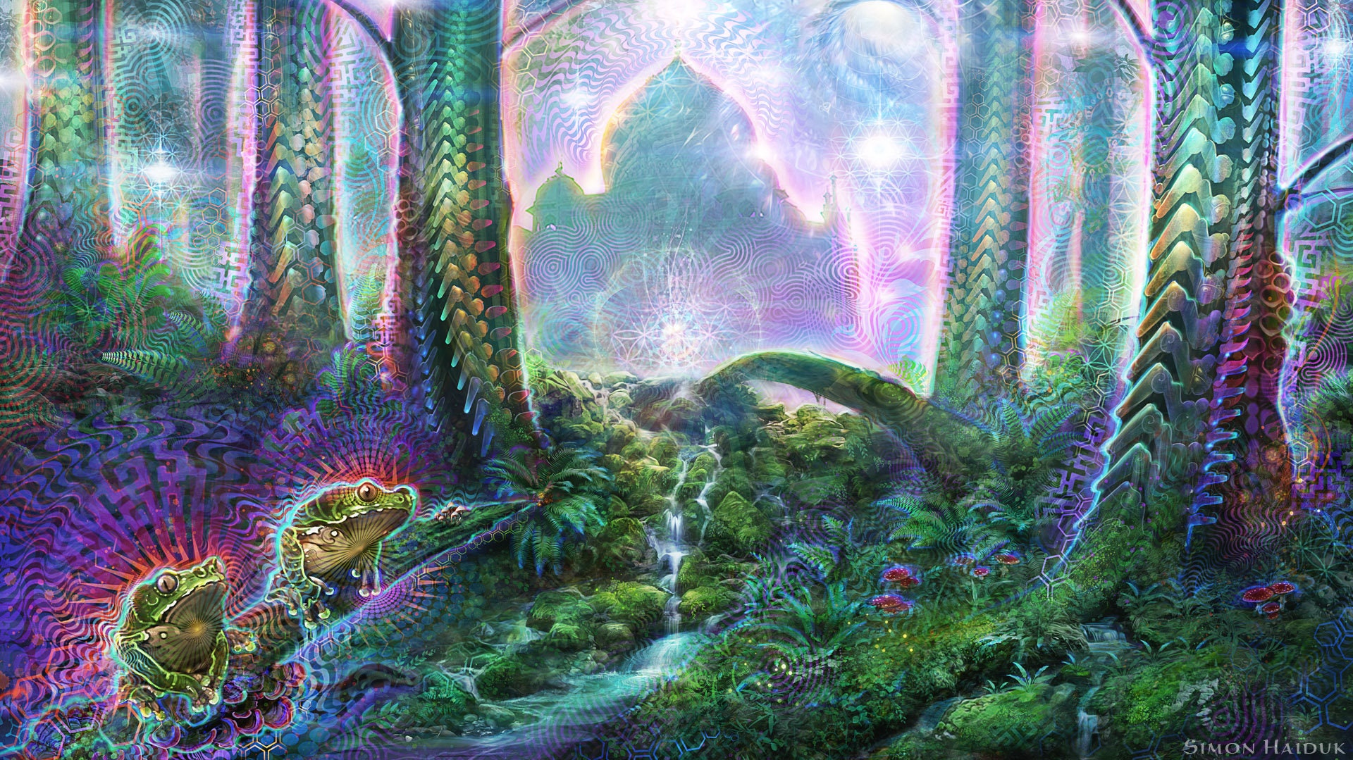 Fable - Art Print - Kambo Frogs Psychedelic Forest - Etsy