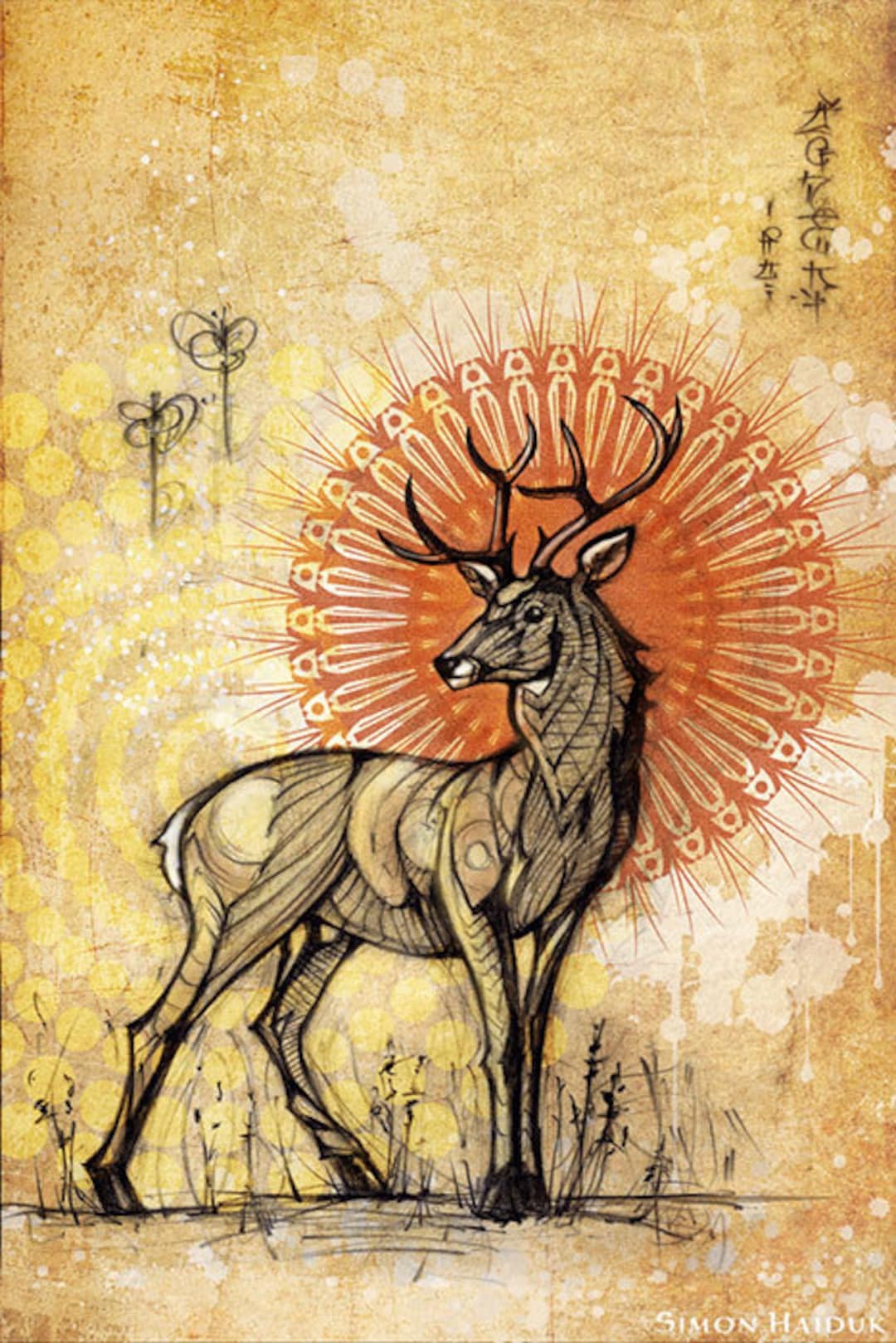 Stag - Art Prints by Simon Haiduk. Totem Animal Stag Inspired Visionary ...