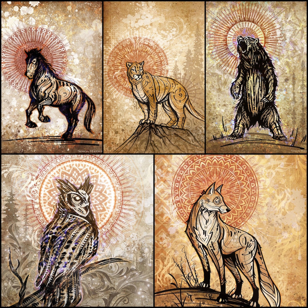 Totem Animal Print Set 2 - Etsy