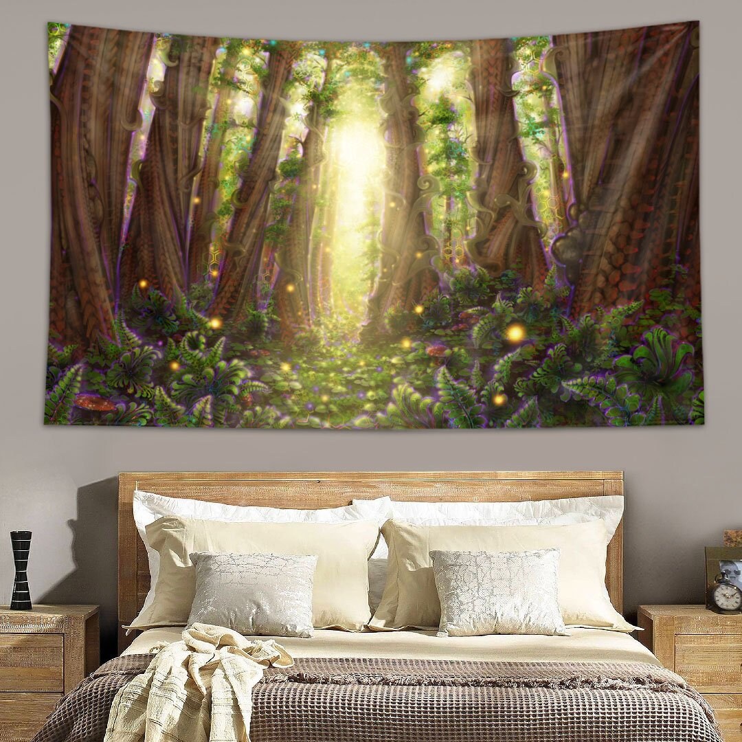 Tapestry of Redwood Trees Forest Psychedelic Landscape Nature Art - Etsy