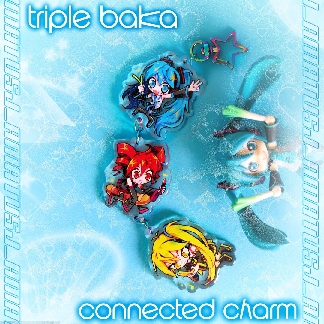 TRIPLE BAKA | 3 in 1 Connected Charm - Etsy