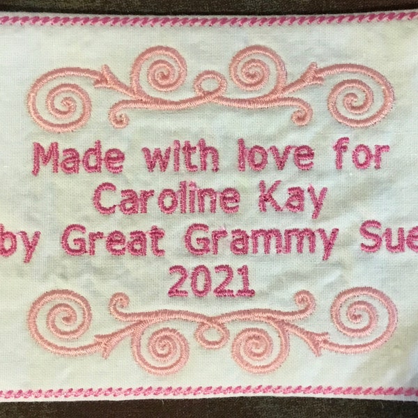Embroidered Quilt Labels - Etsy