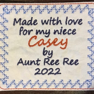 Customized Quilt Label, Embroidered Customized Labels, - Etsy