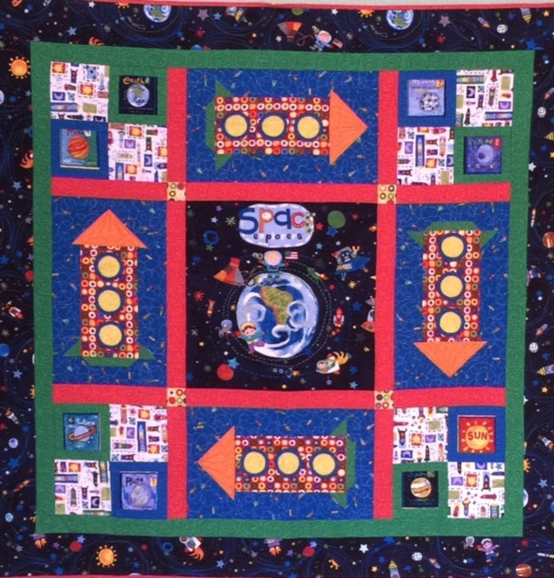 Space Explorer Quilt, Planets Quilt, Kids Quilt, Kids Wall Hanging ...