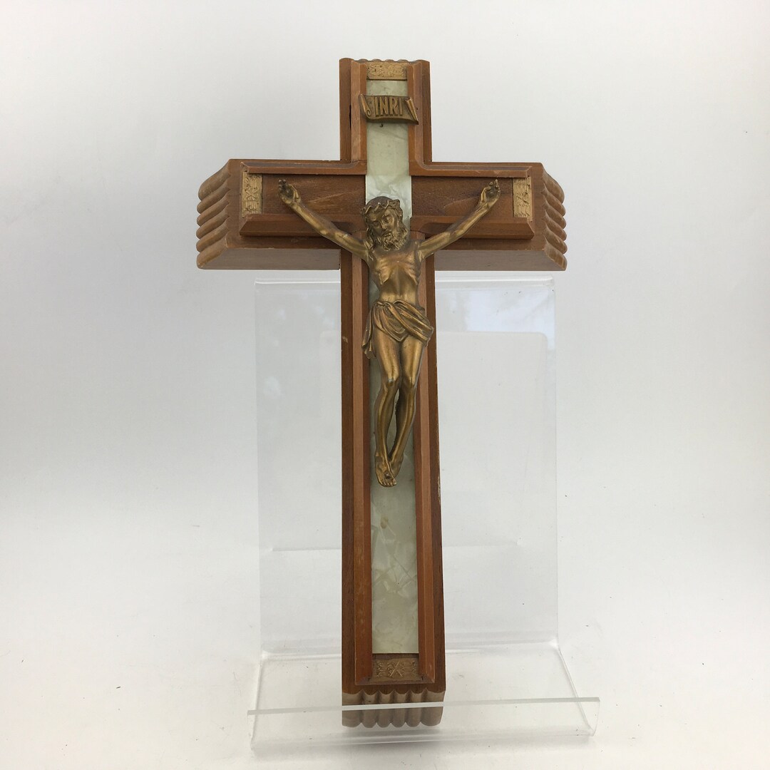 Vintage Wood Crucifix, Catholic Last Rites, 1940s, 13", Unused, Priest ...