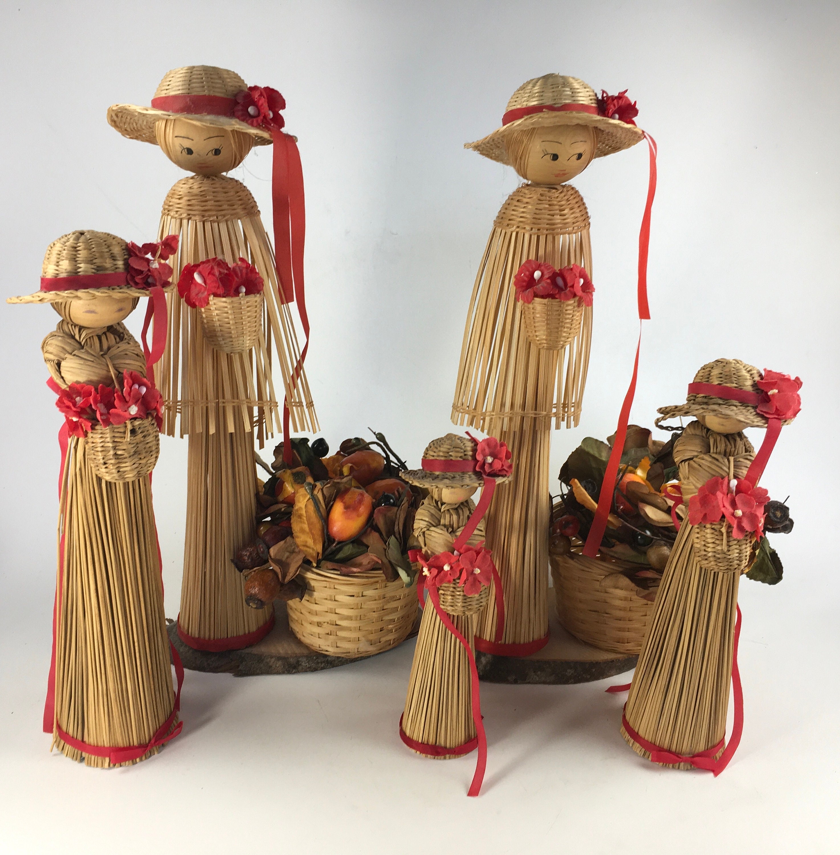 Korean Straw Dolls 1960s Set/5 Thanksgiving Fall Decor - Etsy