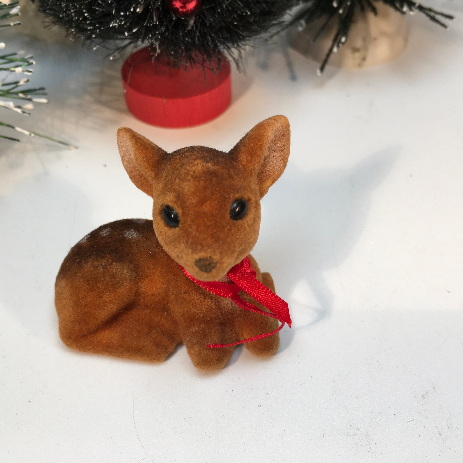 Vintage Reindeer, 1980s, Set/2, Reindeer, Hallmark, Reindeer, Flocked ...