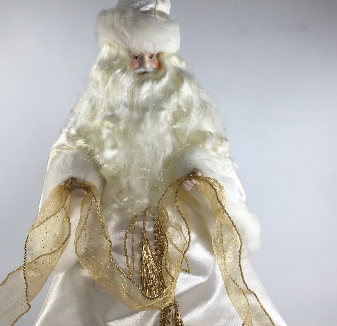 Tree Topper, Santa, Vintage Christmas, 18", ANIMATED, MUSICAL, "silver ...