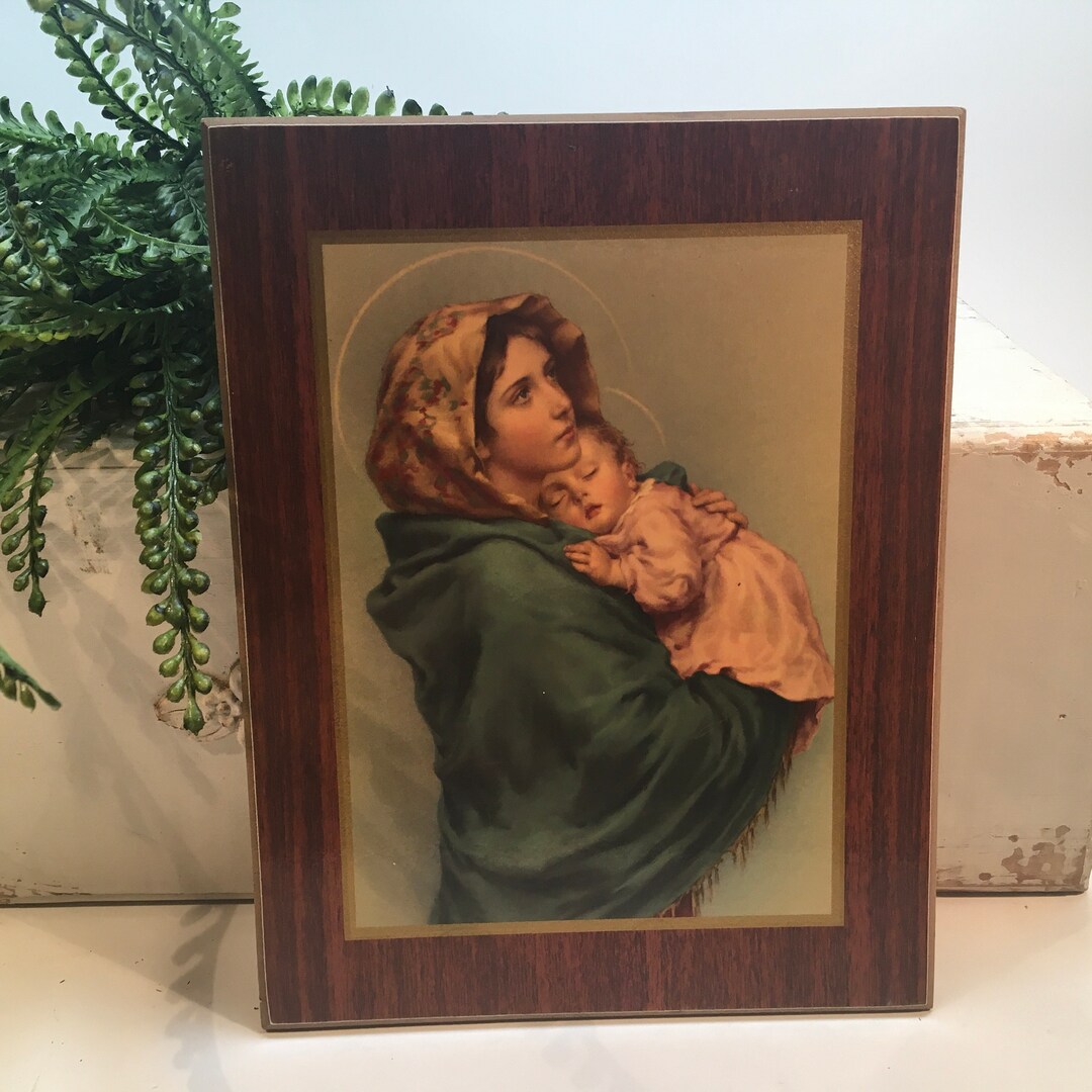 Virgin Mary, Madonna, Religious Picture, 1970s, Catholic, Mary & Jesus ...