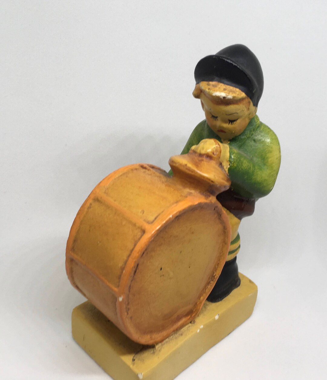 Vintage 1940s, Chalkware Boy, Chalk Figurine, Drummer Boy, Mid Century ...