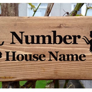 Personalised Fairy Pixie Sign House Name Plaque Solid Wood Porch ...