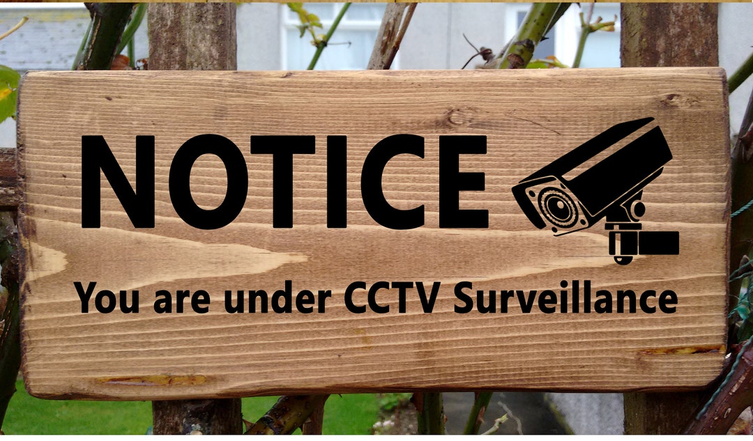 CCTV Security Warning Sign House Plaque Porch Conservatory Wooden Solid ...