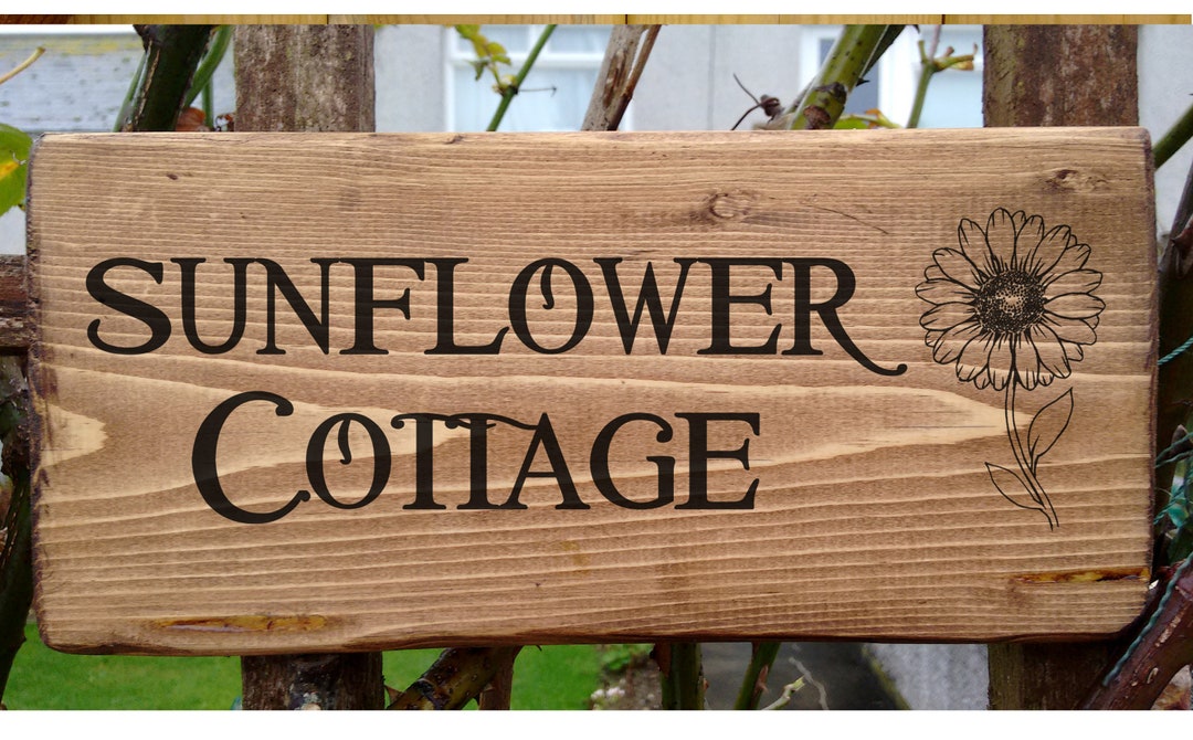 Personalised Sunflower Door House Sign Wall Numbers Plaque Gate Garden ...