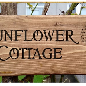 Personalised Sunflower Door House Sign Wall Numbers Plaque Gate Garden ...