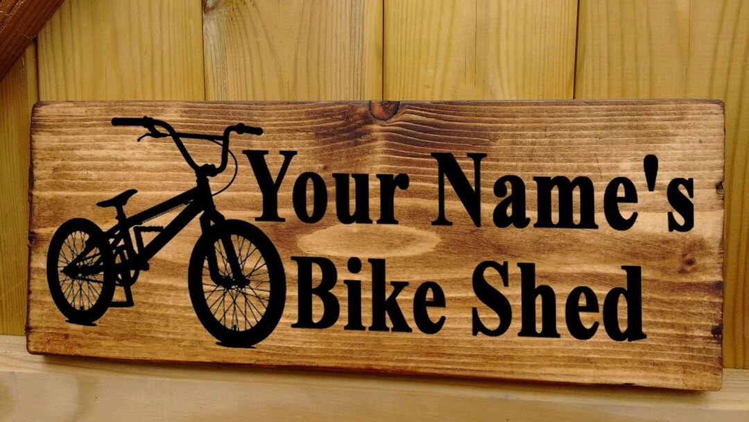 Bike Shed Sign Bmx Mountain Bikes Room Garage Shed Storage Racks ...