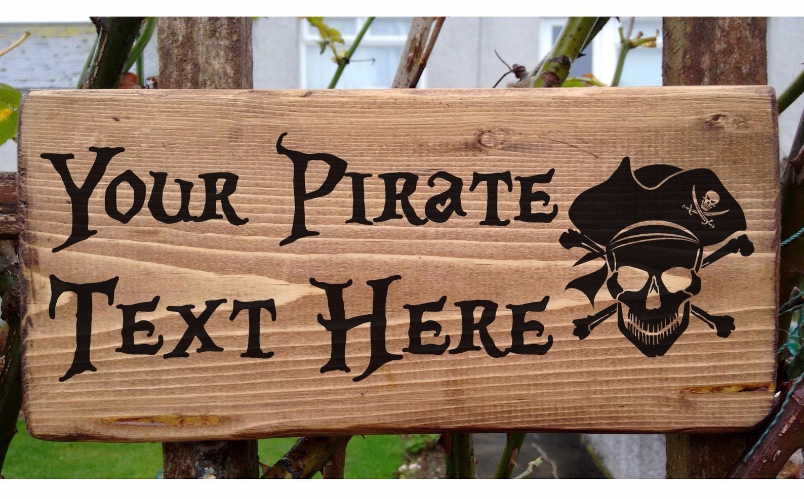 Personalised Pirate Sign | Skull & Crossbones Wooden Plaque | Caribbean ...