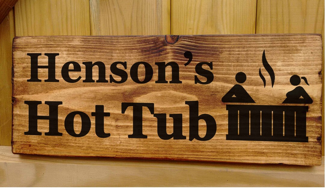 Personalised Sign Hot Tub Plaque Spa Pool Name Plaque Jacuzzi Solid ...
