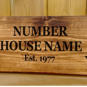Personalised House Name Plaque Signs Solid Log Cabin Wood Porch ...