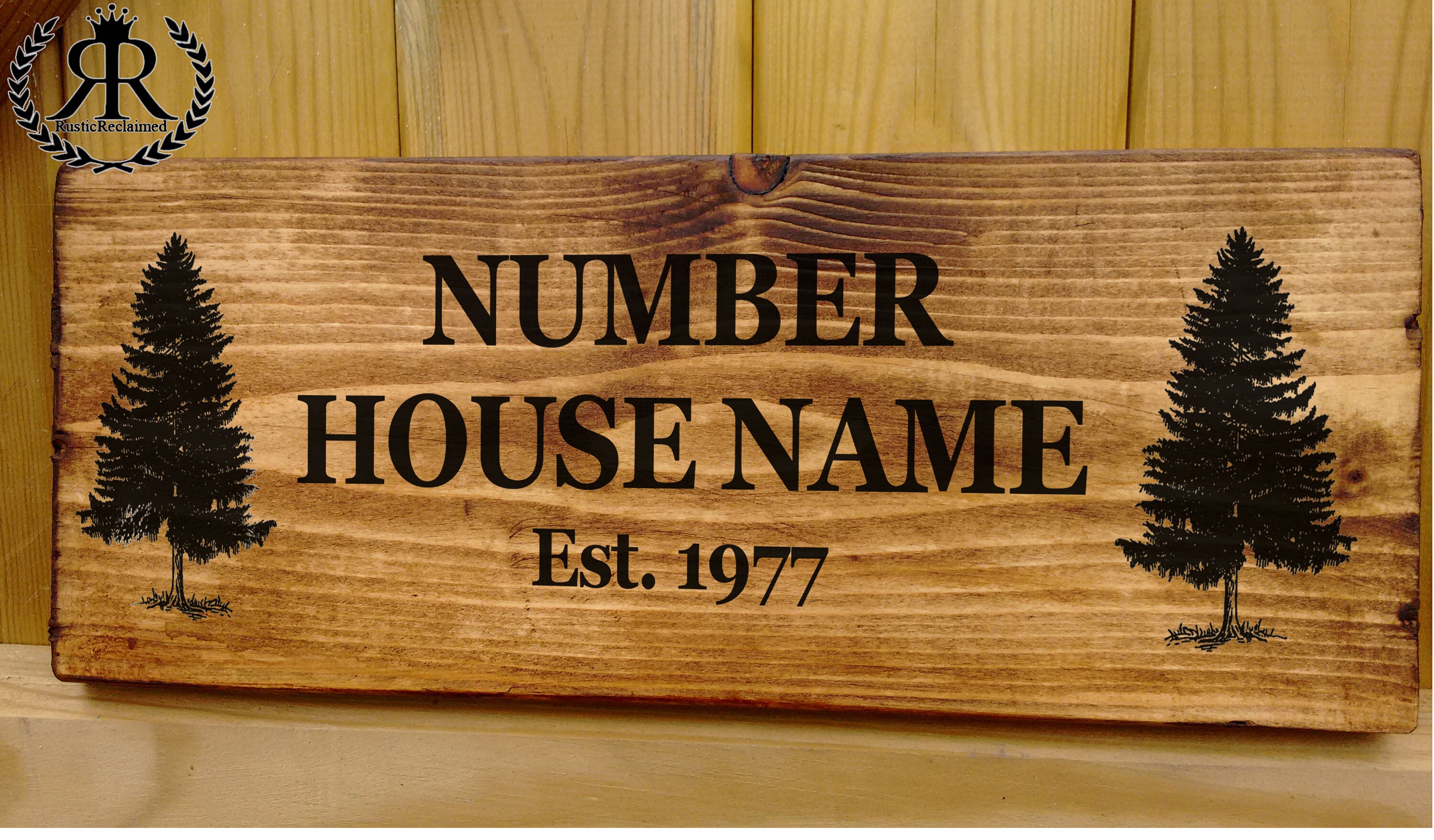 Personalised House Name Plaque Signs Solid Log Cabin Wood | Etsy UK