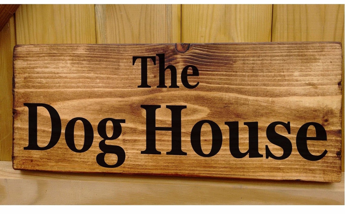 Dog House Sign House Plaque Porch Conservatory Wooden Vintage - Etsy