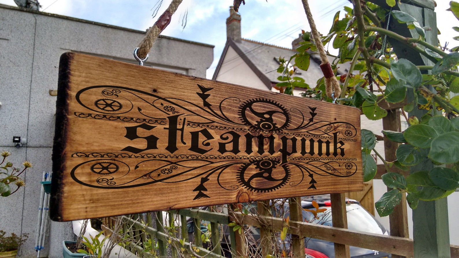 Steampunk Sign Empire Alchemy Gothic Fairy Engine Rustic Wood | Etsy