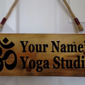 Yoga Studio Sign Retreat Room Wooden Wall Plaque Handmade Personalised ...
