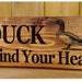 Duck Mind Your Head Wooden Sign: Funny Rustic Porch Decor - Etsy